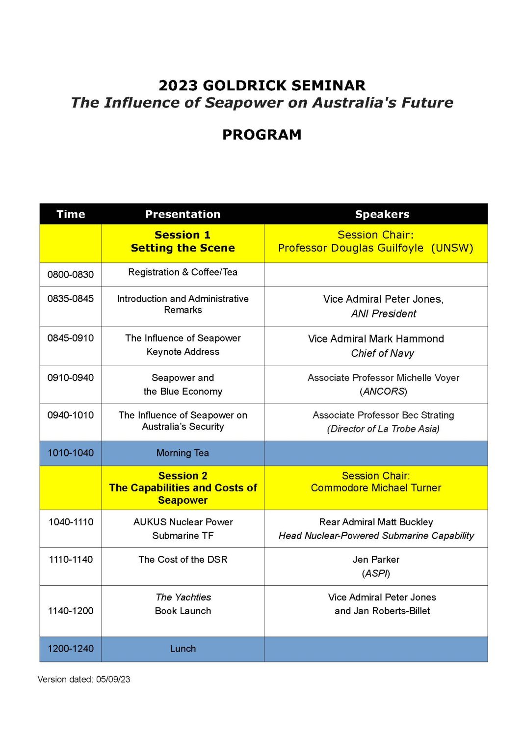 2023 Goldrick Seminar: Bookings Open | The Australian Naval Institute
