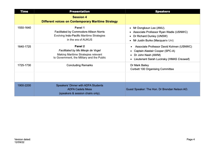 Goldrick conference program and speaker details | The Australian Naval ...